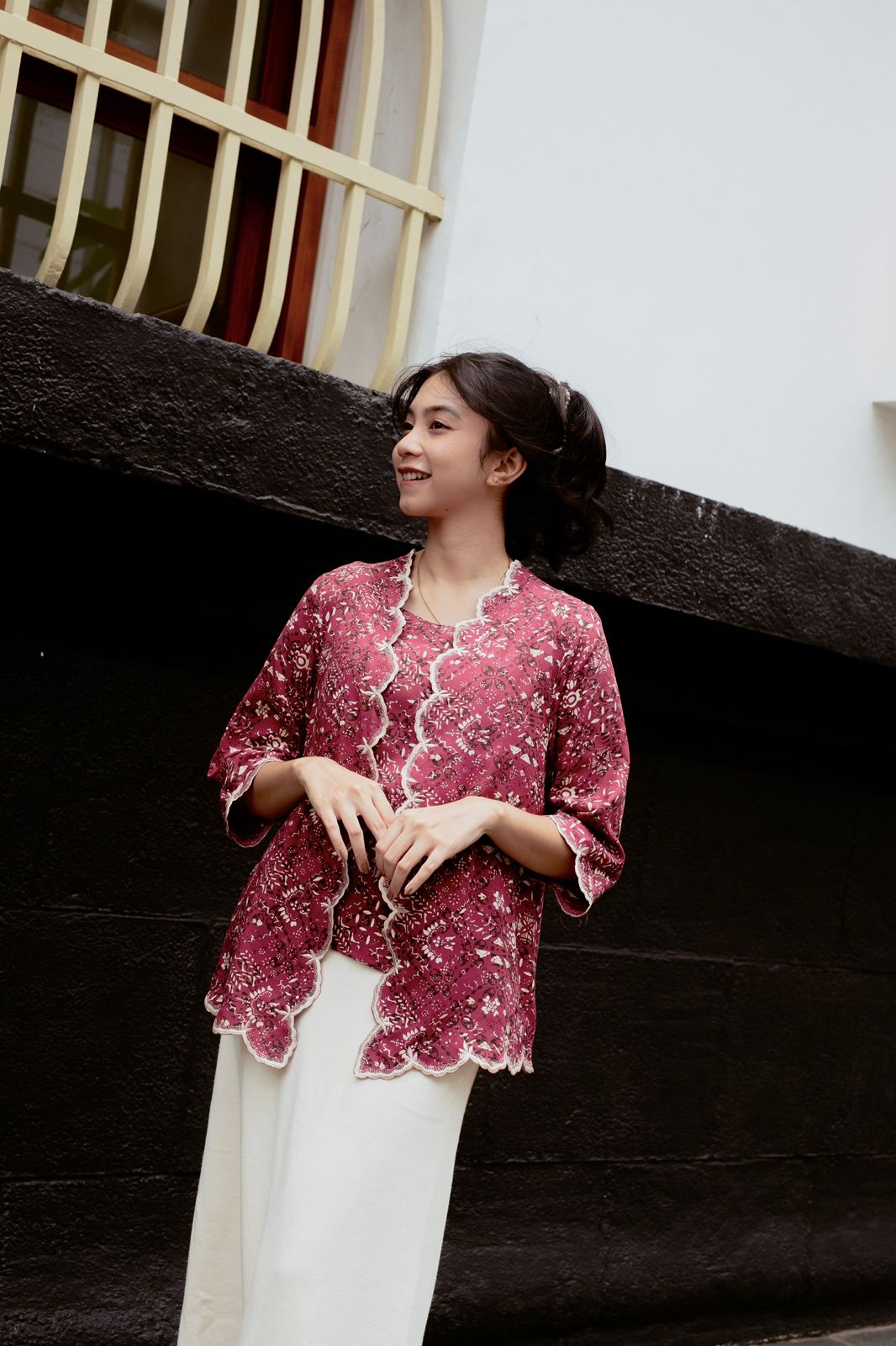 PO Vintage Batik Kebaya Red Wine Acak - Non&Nik