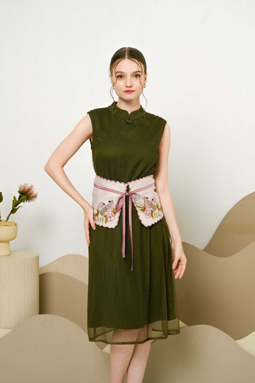 Plato Pleated Charming Olive - Non&Nik