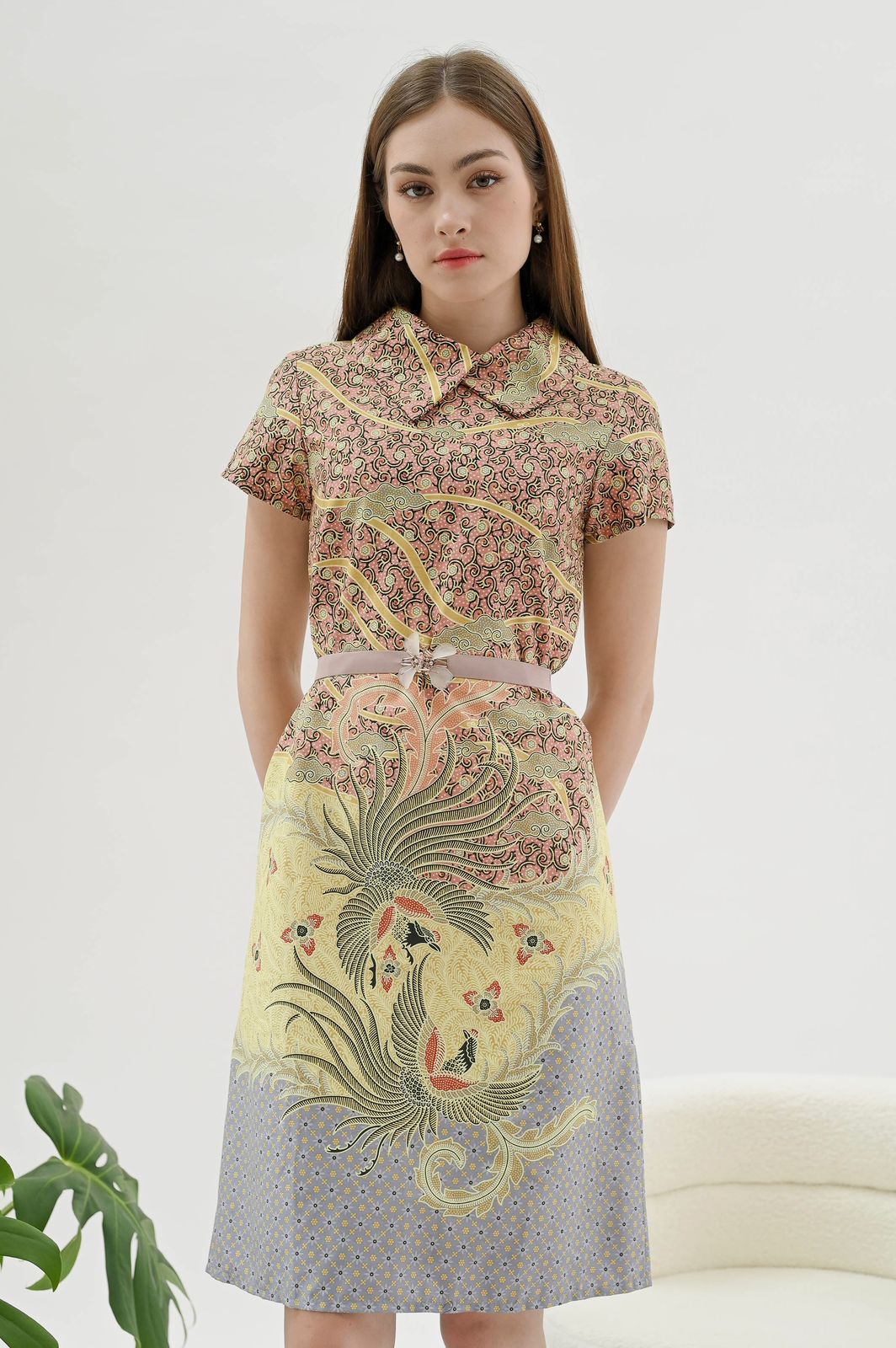 PO Zoe Belt Dress Pastel Katun - Non&Nik