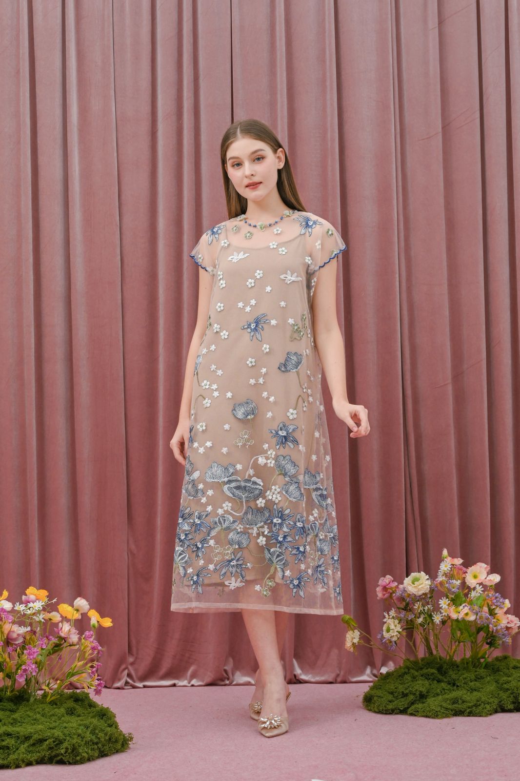 PO Tamara Tulle Blue Flower - Non&Nik